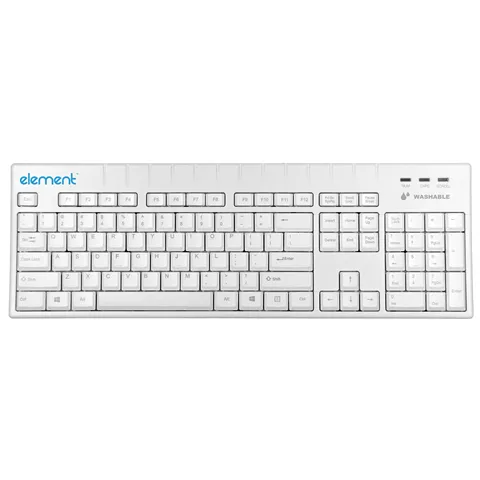 Element Medical Grade Washable Keyboard ECT10 - KBETECT104WH