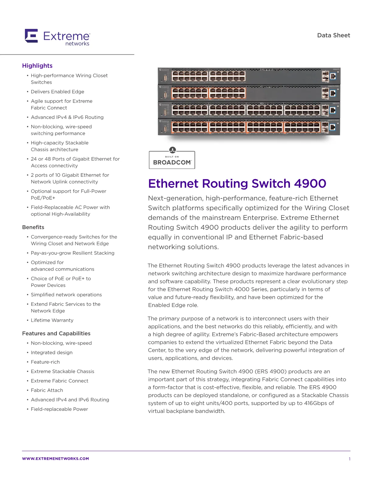 EXTREME NETWORKS Extreme Switch 4950GTS 50-PO - AL4900A03-E6