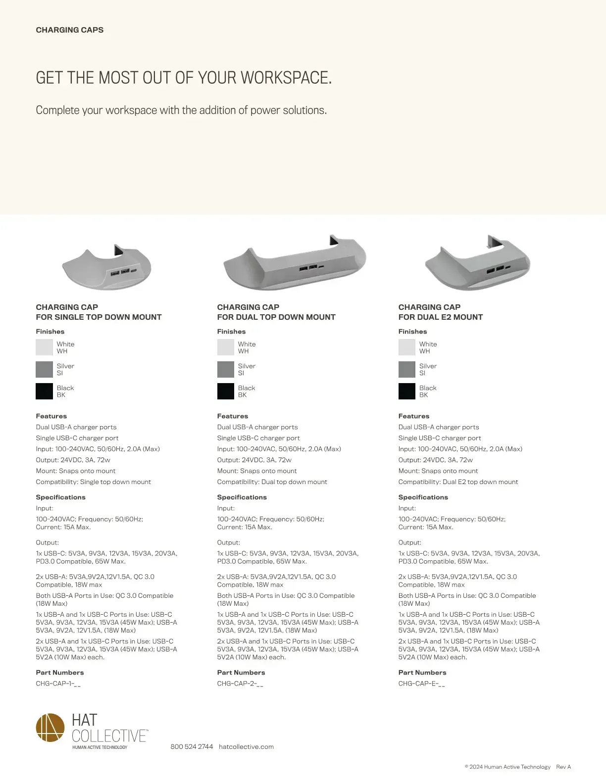 CHG-CAP-E-AU-WH - Human Active Technology (HAT) HAT Charging