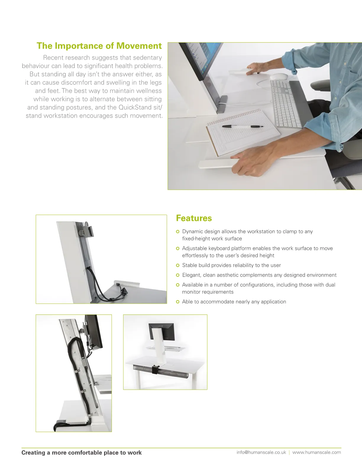 QSBL30CNN - Humanscale Quickstand Sit/Stand Workstation for