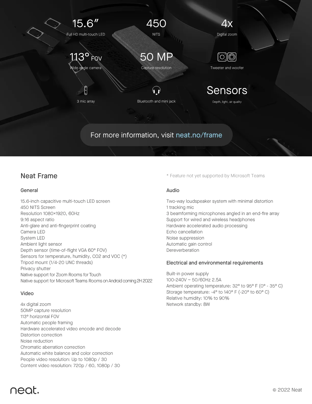 NEATFRAME-SE - Neat FRAME, 15.6" SCREEN, 1080X1920 RES, 450N