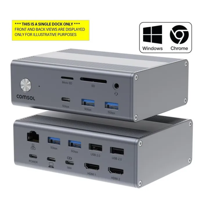 DS24HDA - Comsol DOCK, USB-C Dual 4K, 65W, HDMI(2) USB-C(2)
